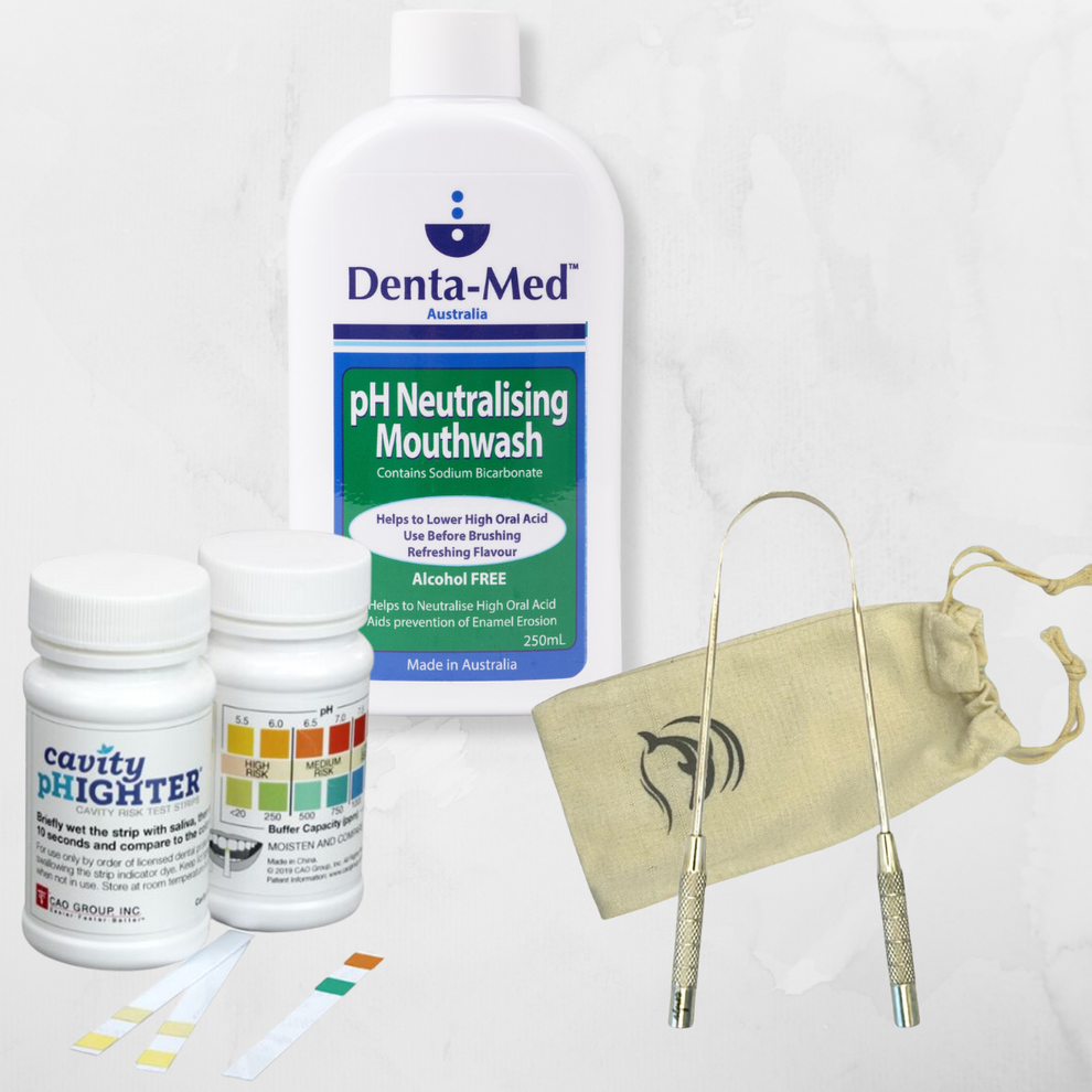 Oral pH Bundle - pH Test Strips (50 per bottle), Stainless Steel Tongu ...